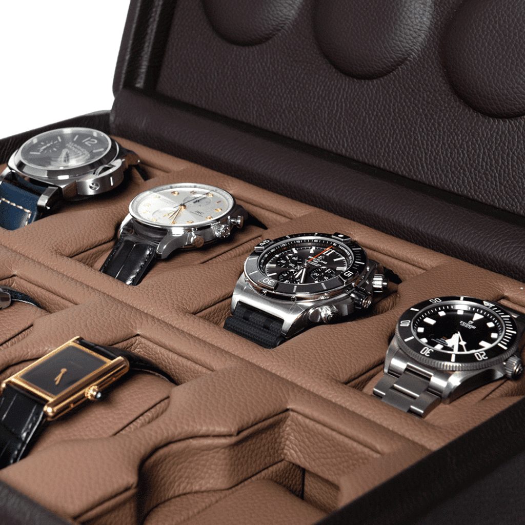 POCHETTE 3 Watch Travel Case in Chocolate - Watches of Switzerland